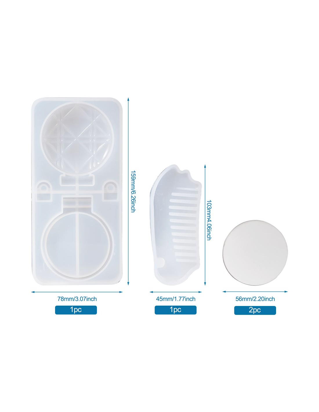 kit de moldes silicona de espejo - epoximania
